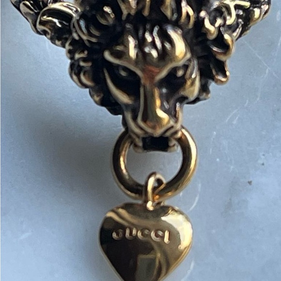 Gucci | Jewelry | Gucci Lion Head And Heart Ring In Gold | Poshmark
